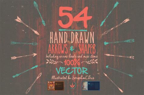 Hand Drawn Vector Arrows Elements Graphic By Seraphimchris Creative Fabrica