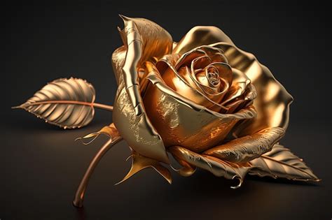 Premium Photo Realistic Gold Rose Background Ai Generated