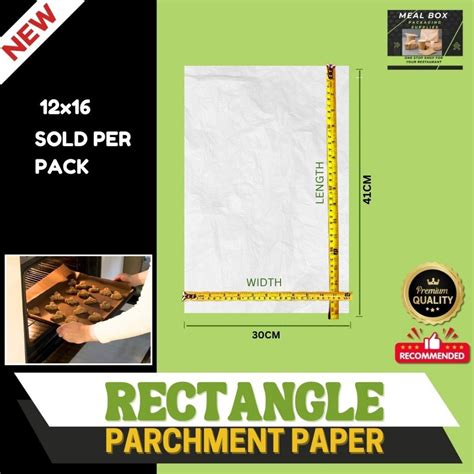 12 X 16 Parchment Paper Rectangle 50s Shopee Philippines