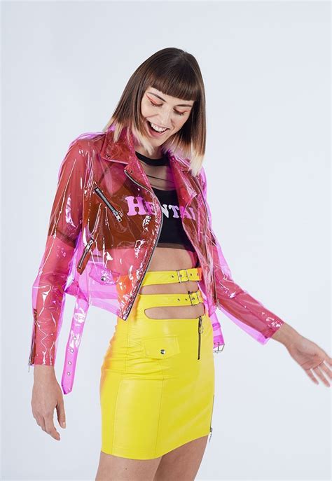 Faster Pussycat Faux Leather Skirt In Yellow Vegan Leather Skirt