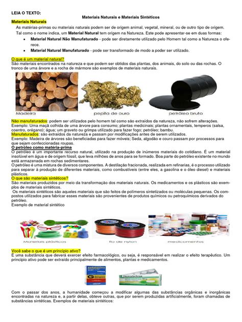 6º Ano CiÊncias Pdf Plástico Química