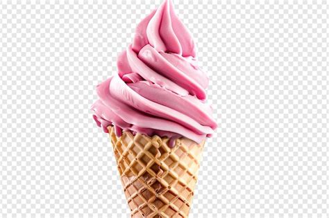 투명한 배경에 고립 된 아이스크림 콘 프리미엄 Ai 생성 Psd