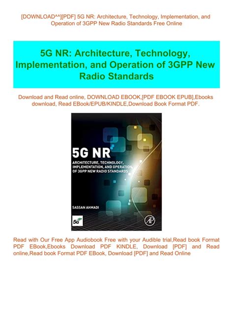DOWNLOAD PDF 5G NR Architecture Technology Implementation And Operation Of 3GPP New Radio