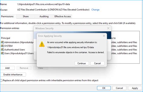 Azure File Share Permission Issue Microsoft Qanda