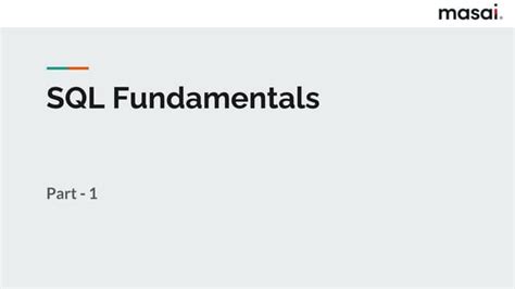 Bootcamp Sql Fundamentals Bootcamppart1 Ppt