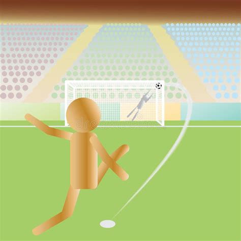 Pontapé De Grande Penalidade Do Futebol Ilustração Stock Ilustração de campeonato rede
