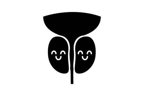 Smiling Prostate Gland Glyph Icon Emoji Icons ~ Creative Market