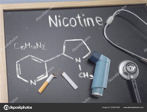 Formula Chemical Nicotine Written Drawn Chalk Blackboard Next Inhaler
