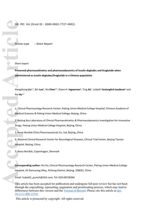Pdf Preserved Pharmacokinetics And Pharmacodynamics Of Insulin