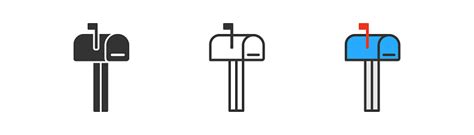 밝은 배경에 메일 상자 아이콘입니다 새 메시지 기호입니다 거리 우체통 윤곽선 평면 및 컬러 스타일 플랫 디자인 벡터 그림입니다 광고에 대한 스톡 벡터 아트 및 기타 이미지