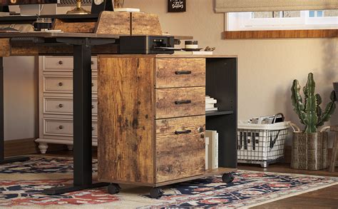 Amazon FEZIBO 3 Drawer Mobile File Cabinet Lateral Filing Cabinet