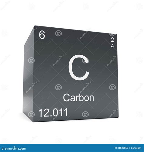 Chemical Element On Carbon Black Cube Stock Illustration