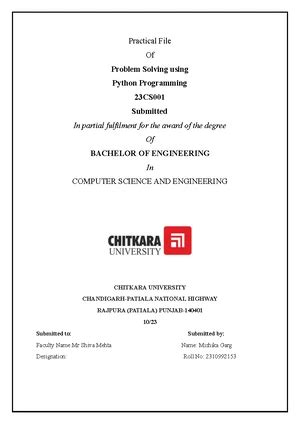 B Thareja Reema Python Programming Using Problem Solving Approach Assistant Professor