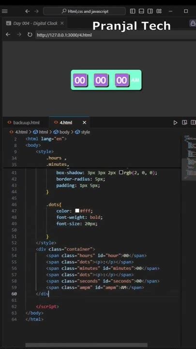 digital clock using javascript shorts viral trending youtube