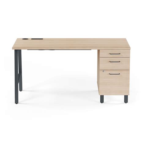 Union Scale Single Pedestal Desk Natural UN Walmart