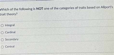 Solved Which of the following is NOT one of the categories | Chegg.com