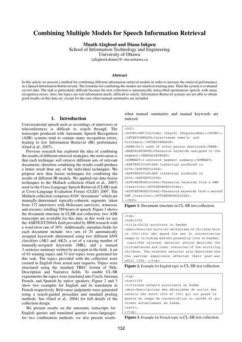 pdf combining multiple models for speech information retrieval