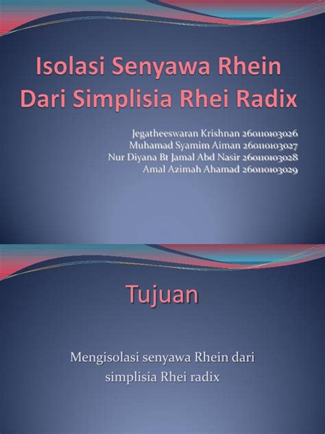 Isolasi Senyawa Rhein Dari Simplisia Rhei Radix Pdf
