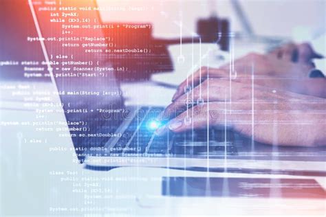 Woman Hands Typing On Laptop Code Stock Image Image Of Profession Data 156736899