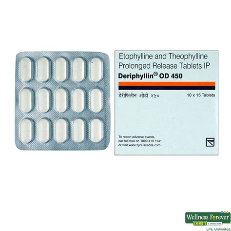 Buy Deriphyllin Od 450mg 15 Tablets Online At Best Prices Wellness Forever