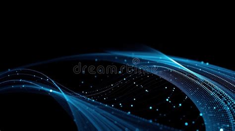 Dynamic Blue Wave Patterns Flowing Through A Dark Background At Night Stock Image Image Of