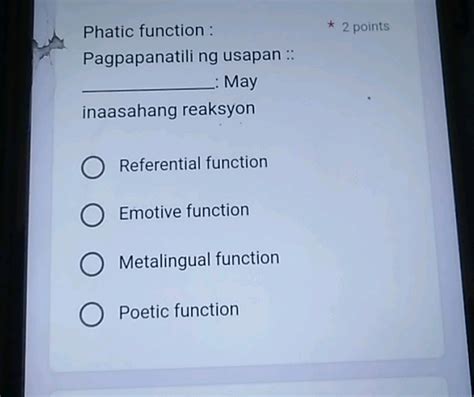 Phatic Function 2 Points Pagpapanatili Ng Studyx