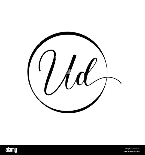 Initial Ud Letter Logo Design Vector Template Abstract Script Letter