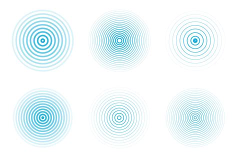 Concentric Ripple Circles Set Seismic Earthquake Alert Radar Radial