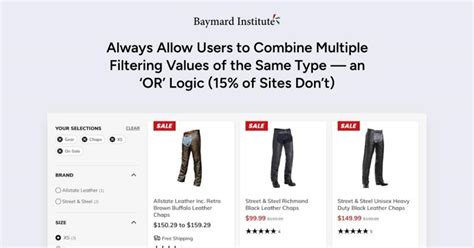 Baymard Institute On Linkedin Always Allow Users To Combine Multiple