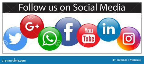 Follow Us On Social Media Banner Editorial Photography Illustration