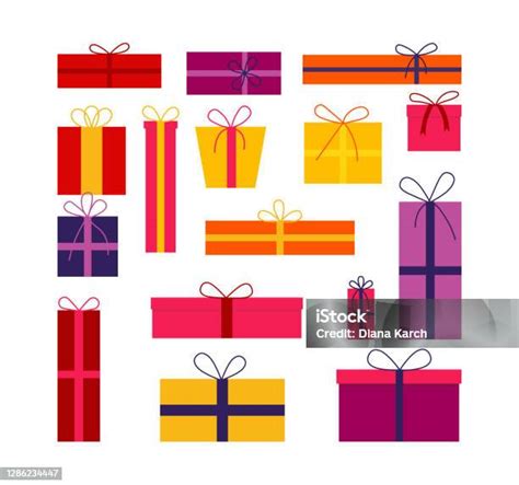 화려한 선물 상자 포장의 큰 더미 플랫 디자인 화려한 포장 판매 거래 개념 생일 크리스마스를위한 컬렉션 격리된 벡터 그림 12월에 대한 스톡 벡터 아트 및 기타 이미지