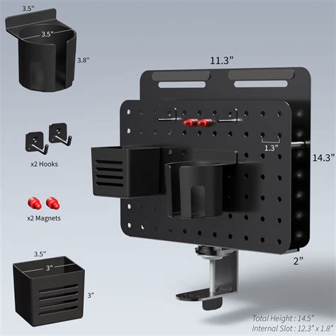Clamp On Rotating Pegboard With Laptop Holder Vivo Desk Solutions