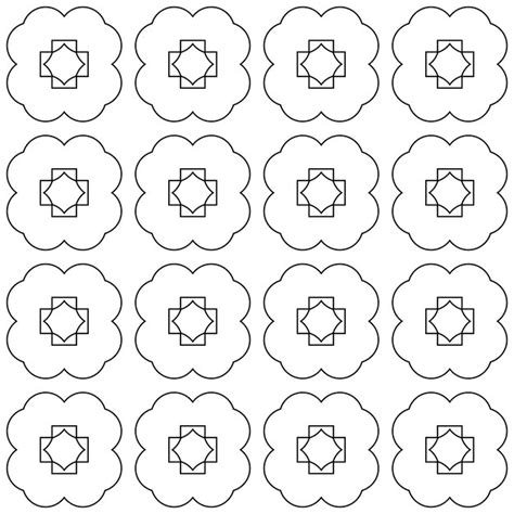 Modèle Sans Couture De Tuile Géométrique De Ligne Mince Avec Différentes Formes Carte Mosaïque