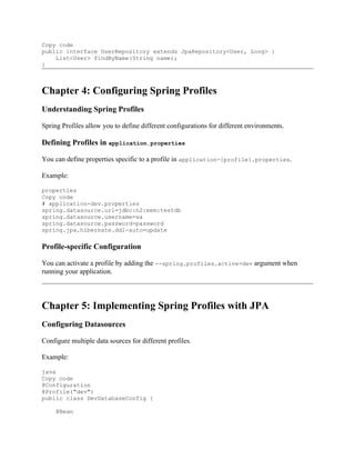 Mastering Spring Jpa Profiles Practical Guide With Real Data