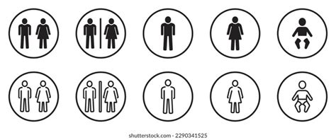 Set Wc Icons Sanitary Symbol Male Stock Vector Royalty Free 2290341525 Shutterstock