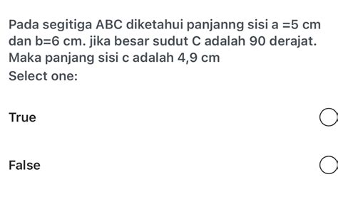 Pada segitiga ABC diketahui panjang sisi a 5 | StudyX