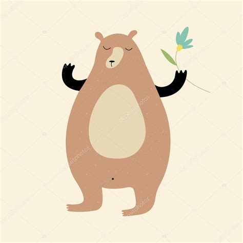 Spring Bear Vector Illustration — Stock Vector ©
