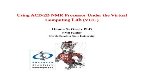 Pdf Using Acd2d Nmr Processor Under The Virtual Computing · Using Acd2d Nmr Processor