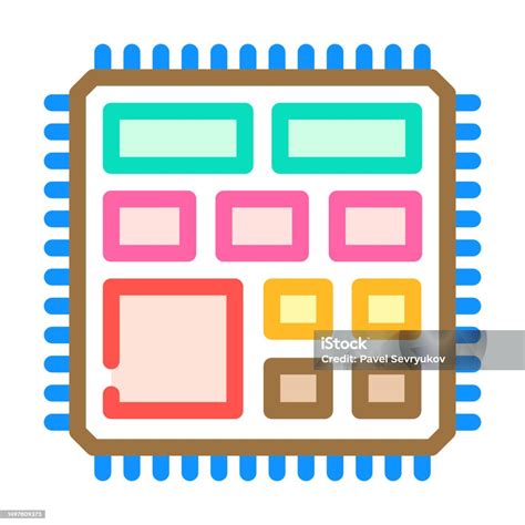 Microcontroller Electrical Engineer Color Icon Vector Illustration