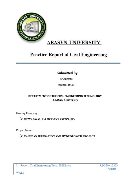 Noor Practice Report Of Civil Engi Pdf Auto Cad Internship