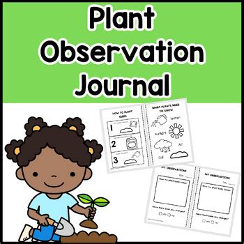 Plant Observation Journal By Good Vibes And Sunshine Tpt