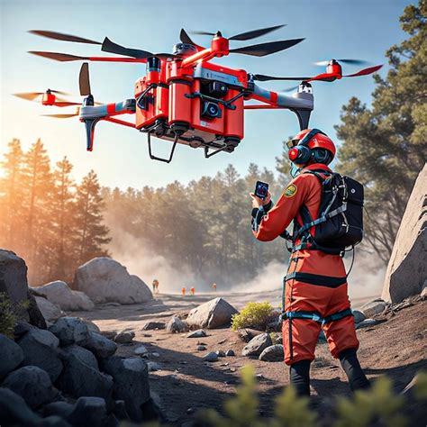 Premium Ai Image An Aipowered Drone Performing Search And Rescue