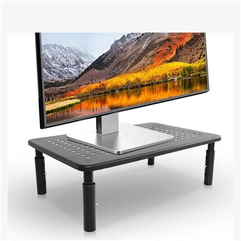 데스크탑 컴퓨터 스크린 지지대 모니터 스탠드 조정 가능한 Tv 셋톱 박스 라이저 모니터 랙 컴퓨터 모니터 스탠드