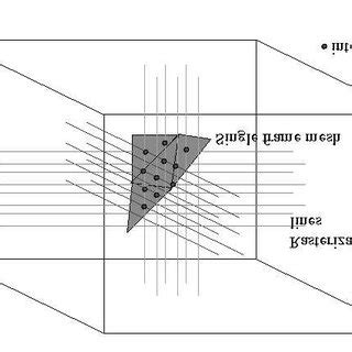 A Portion Of Mesh And The Rasterization Lines Intersecting It Download Scientific Diagram