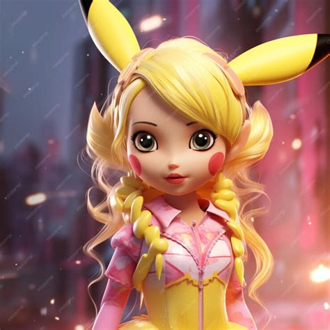 Premium Photo Anime Girl With Pikachu Ears And A Pink Outfit