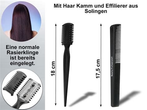 Friseurscheren Set Im Etui 5 Teilig Effilierer Solingen Haar Kamm