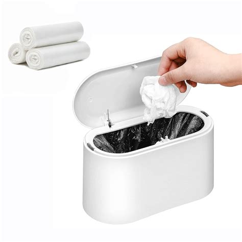 Subekyu Mini Trash Can With Lidsmall Desk Trash Cancountertop Mini
