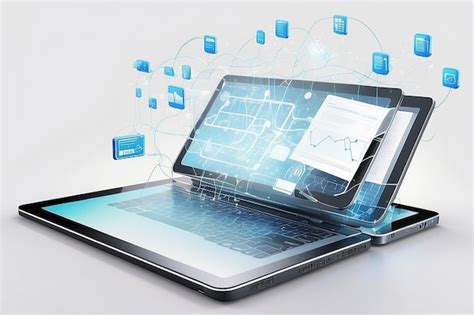 Premium Photo Digital Tablet Connected With Database Big Data Storage And Cloud Computing