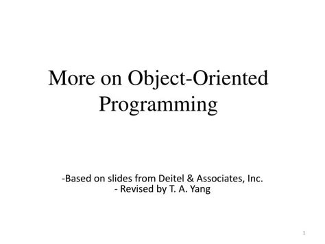 Ppt More On Object Oriented Programming Powerpoint Presentation Free