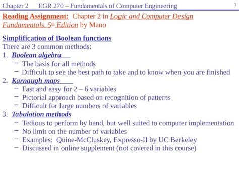 Pptx Simplification Of Boolean Functions There Are 3 Common Methods